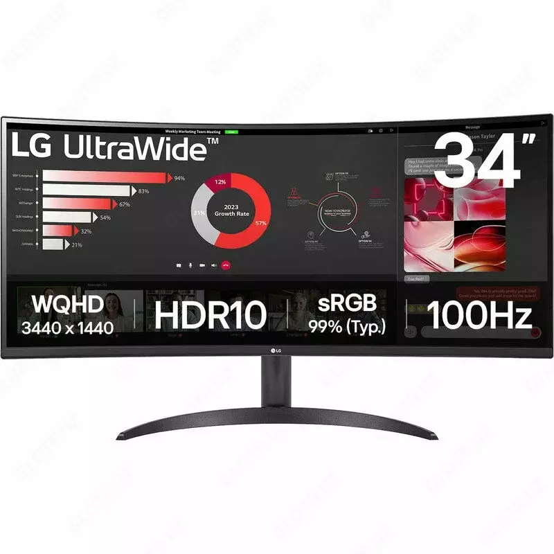 34" Монитор LG UltraWide 34WR50QK-B VA, 5mc, 100Hz, QHD (3440x1440)
