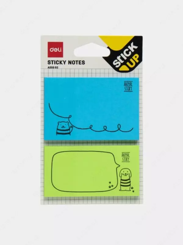 Yopishqoq qirrali stikerlar "Deli" 76 x 95 mm, 50 l x 5 rang (Art ...