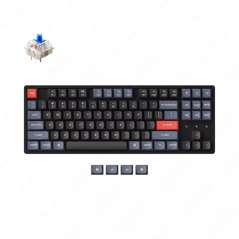 Keychron K8 87 Key Aluminum Frame Gateron Mechanical Keyboard RGB Blue ...