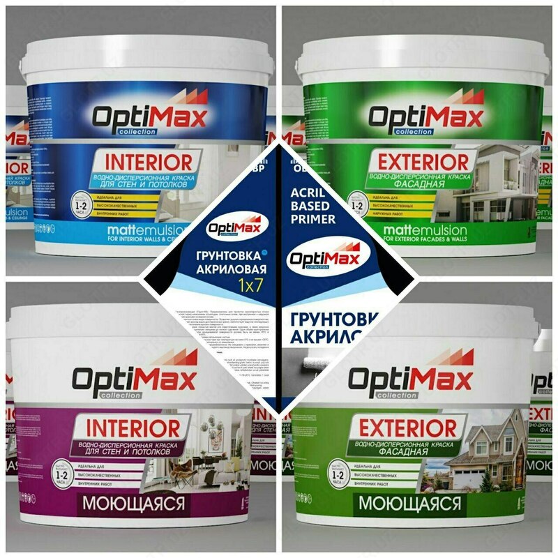Водоэмульсия акриловая внутренняя optimax 25 кг